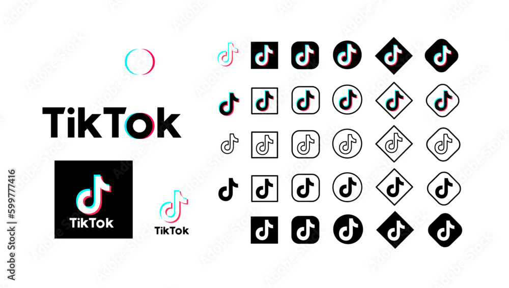 Tik Tok Vector Icon Tik Tok Vector Logo Tik Tok Editorial Tik Tok Glitch Icon Of Social Media