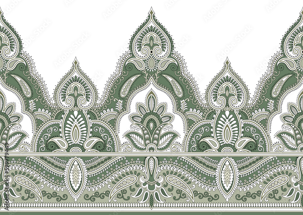 Seamless silky border design on white background Stock Illustration ...