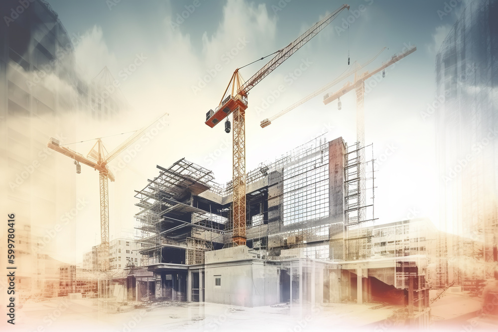 Future building construction engineering project devotion with double ...