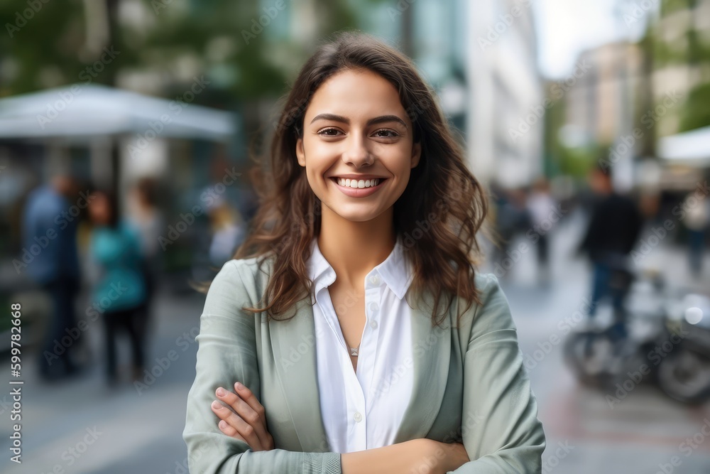 Young happy pretty smiling professional business woman, happy confident ...