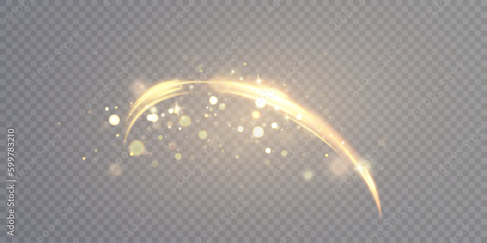 Yellow glowing shiny lines effect vector background. Glowing speed ...