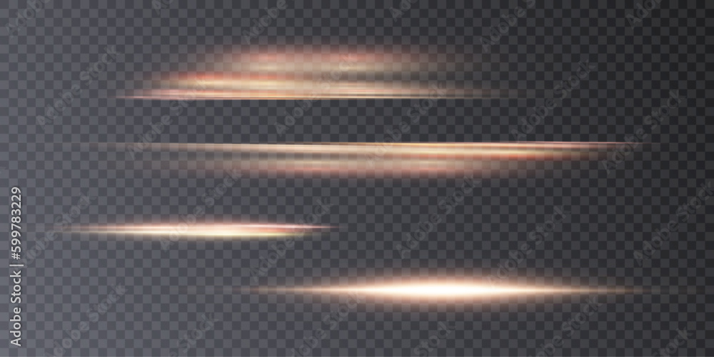 Yellow glowing shiny lines effect vector background. Glowing speed ...