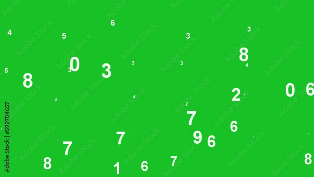 Number falling on green screen background motion graphic effects. vídeo ...
