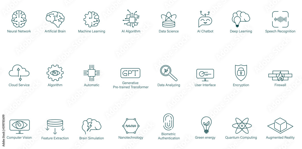 neural network, artificial brain, machine learning, ai algorithm, data ...