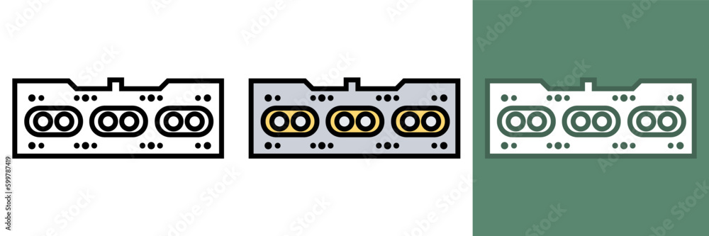 Cylinder Head Icon, The cylinder head icon is commonly used in ...