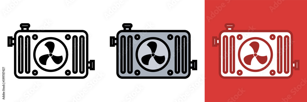 Radiator Icon, the radiator icon is commonly used in automotive and ...