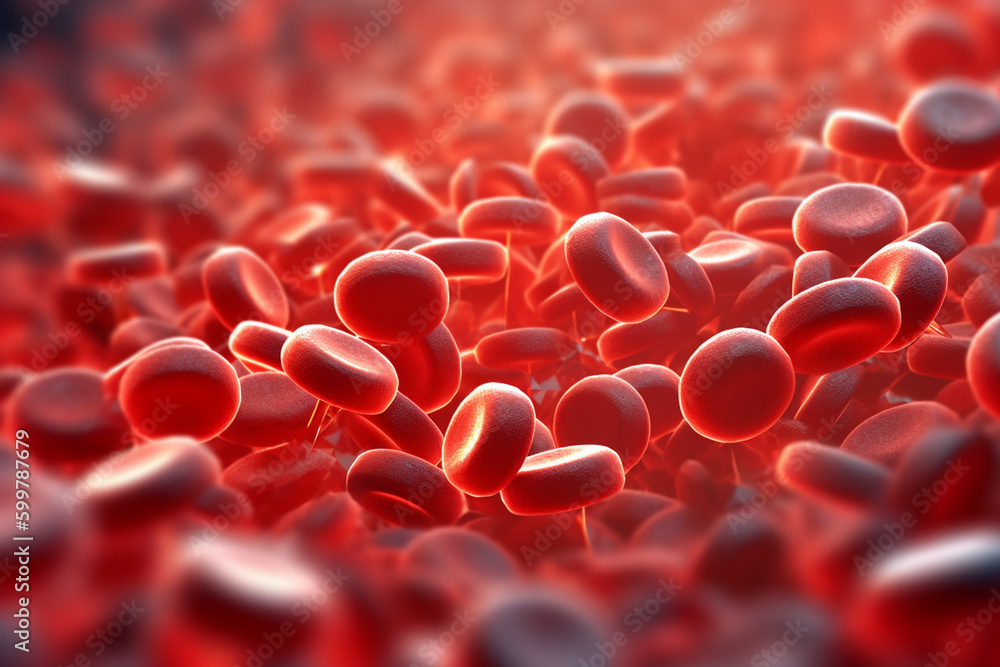A digital illustration of platelets forming a clot to stop bleeding in ...