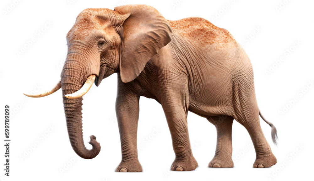 Elephant isolated on transparent background. 3D rendering. Stock Photo ...