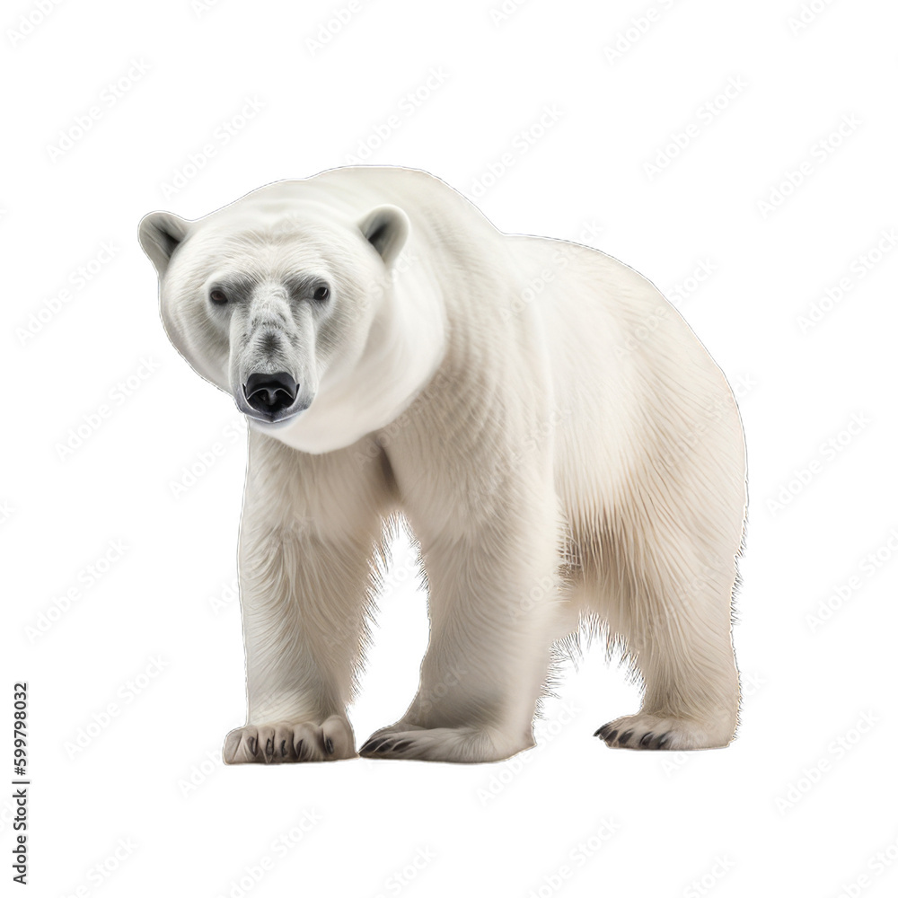 polar bear cub isolated on transparent background cutout Stock ...