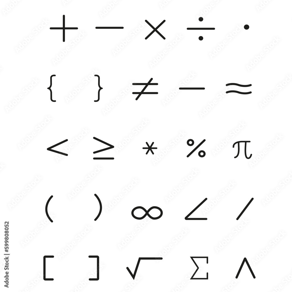 Math symbols, icon set vector, mathematical calculations icon set ... Math symbols, icon set vector, mathematical calculations icon set ...