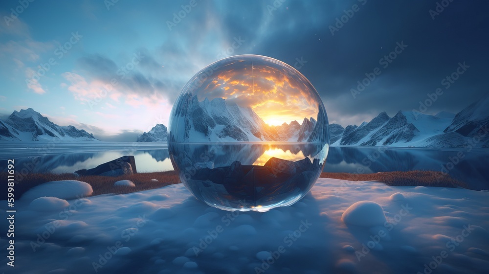 Surreal complex CG rendering Transparent, Snow Light, Body Light, sky ...
