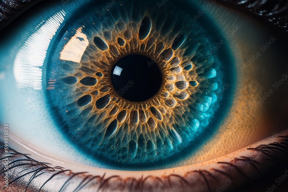 Macro Shot of a Blue Eye in a Sterile Environment, Generative Ai Stock ...