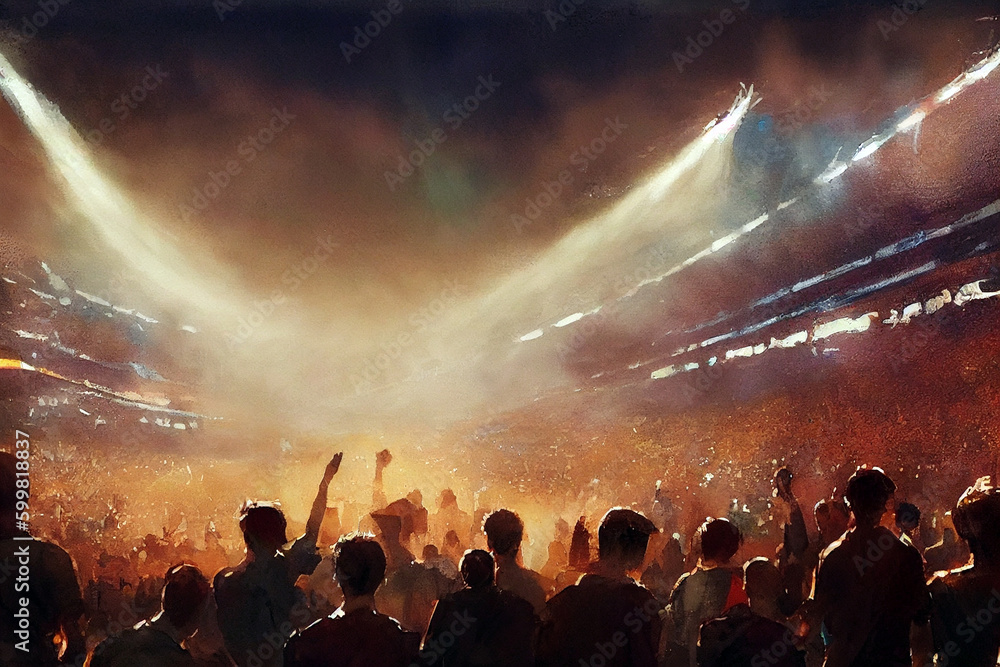 Soccer hooligans cheering during the game. Soccer fans. Football ...