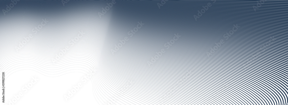 Linear abstract background, single color black vector design 3D lines ...