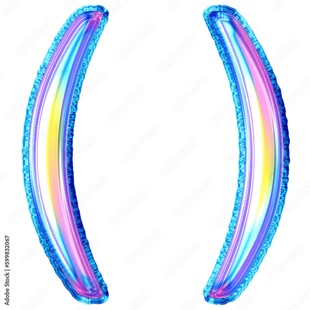 3D Holographic Balloon punctuation marks and symbols. This is a part of ...