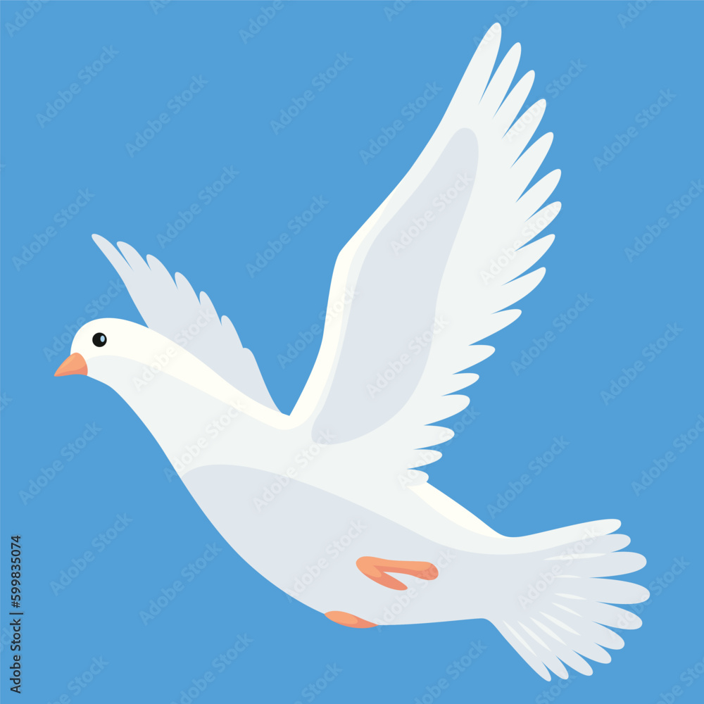 Pigeon animation. Bird motion wings in heaven. Flying migratory pigeon ...