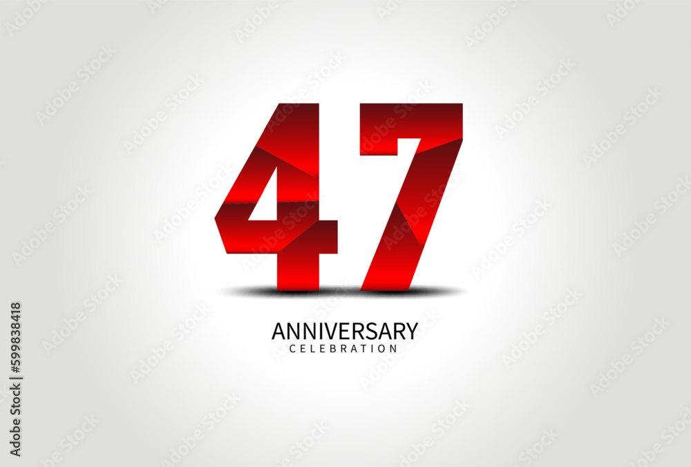 47 Year Anniversary Celebration Logo red vector, 47 Number Design, 47th ...