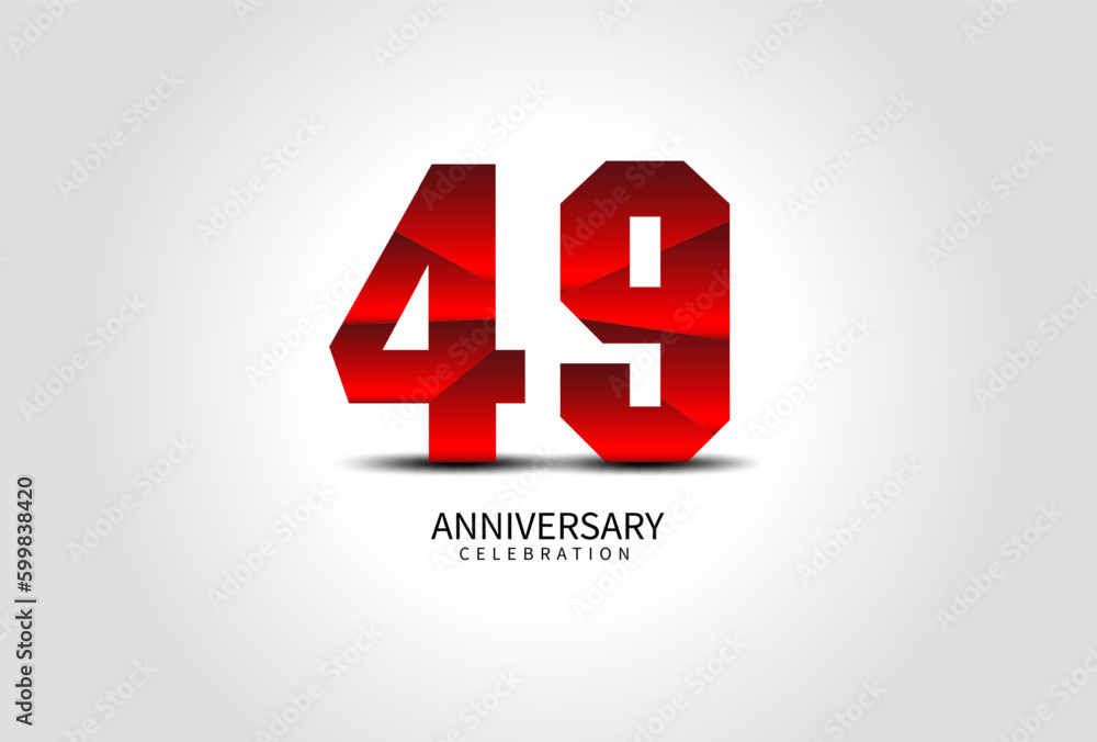49 Year Anniversary Celebration Logo red vector, 49 Number Design, 49th ...