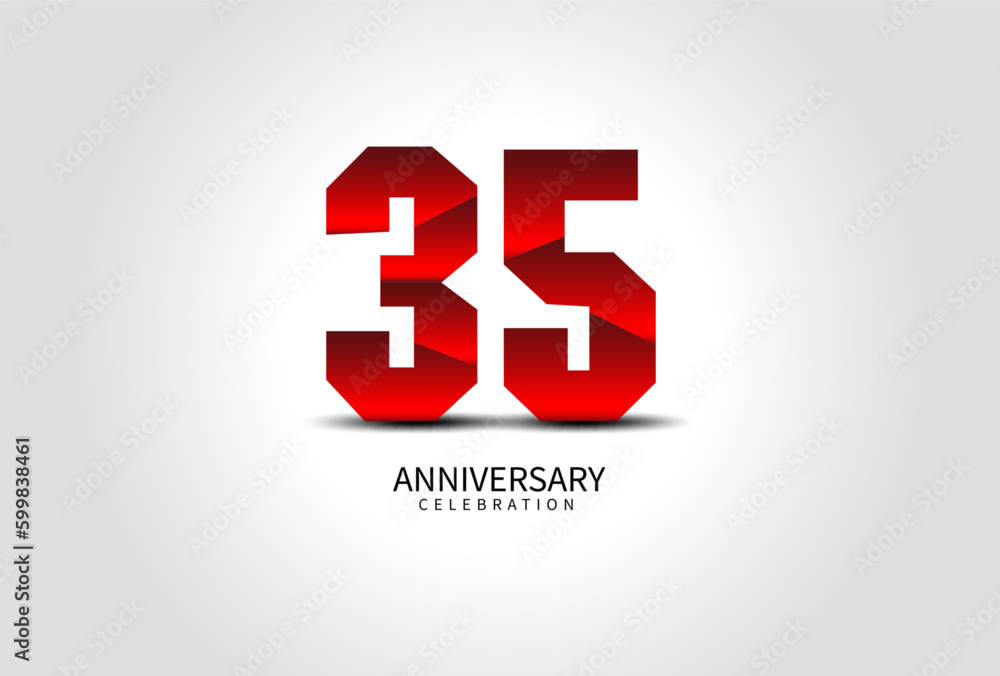 35 Year Anniversary Celebration Logo red vector, 35 Number Design, 35th ...