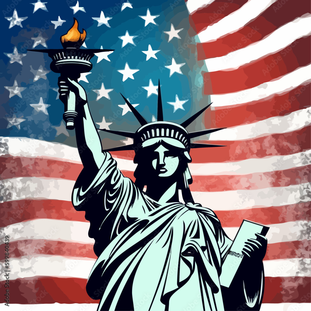 Vector image of the celebration of American Independence Day. The ...