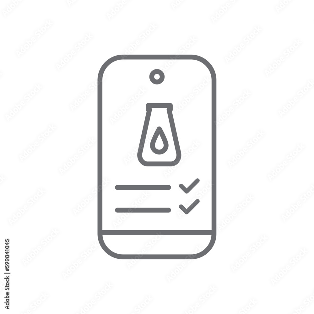 Test result digital healthcare icon with black outline style. health ...