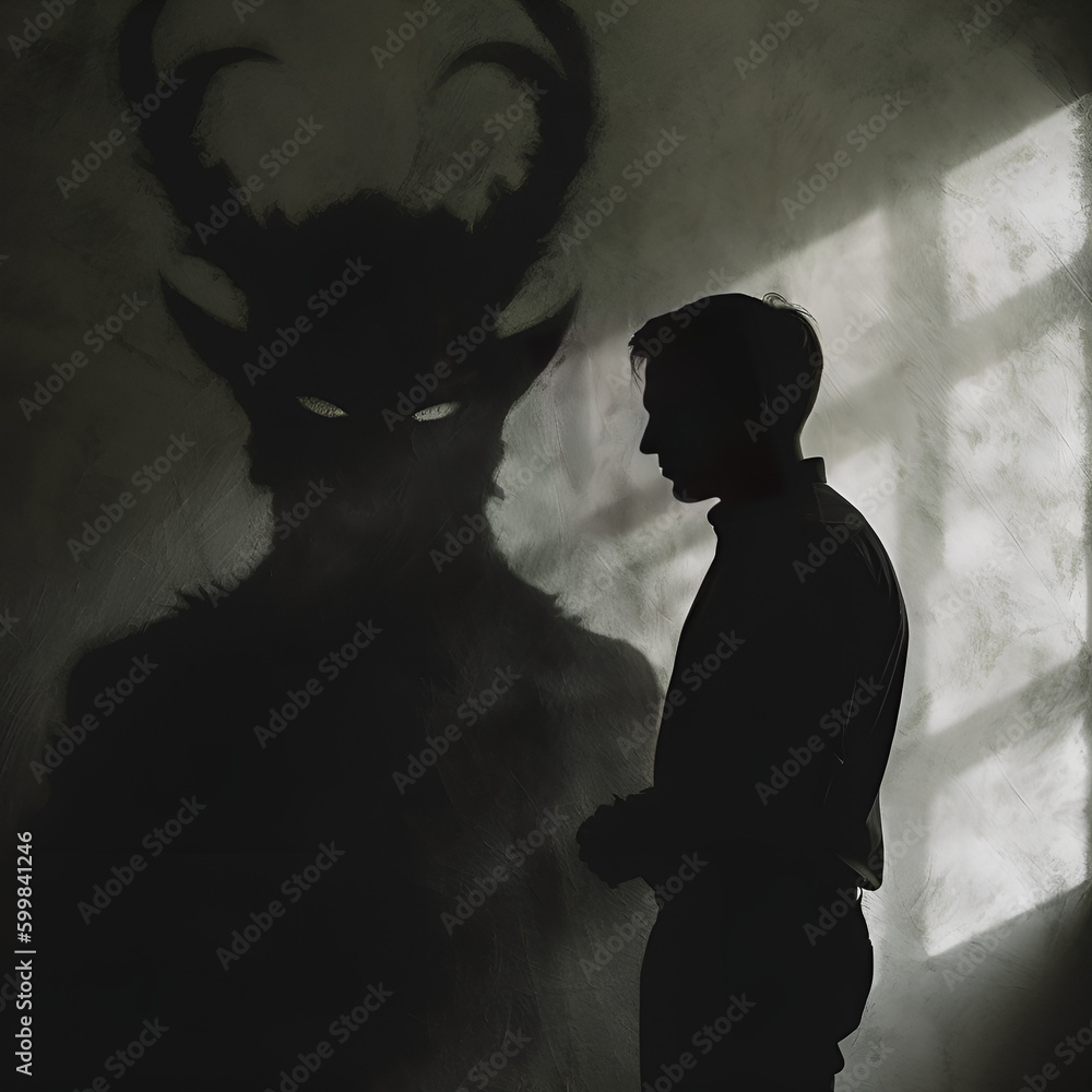 Demonic shadow of person, evil man, ai generated images, horror images ...