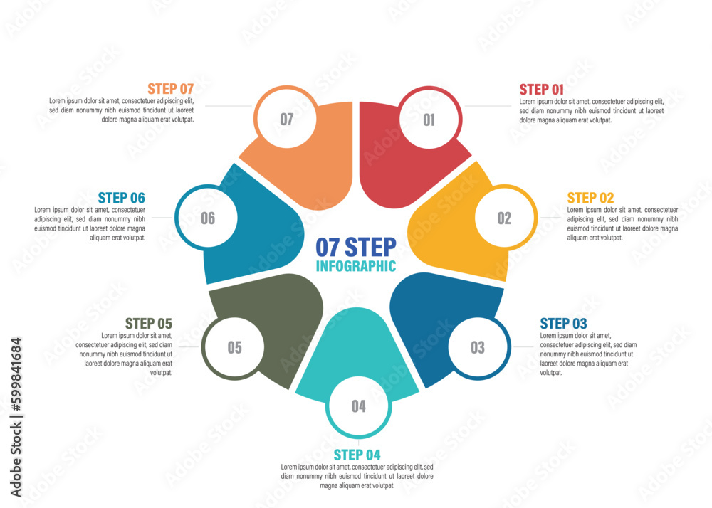 Pie chart with 2 to 10 steps. Colorful diagram collection with 2,3,4,5 ...