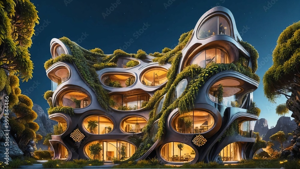 The Hive - Sci-fi futuristic brutalist architecture style building ...