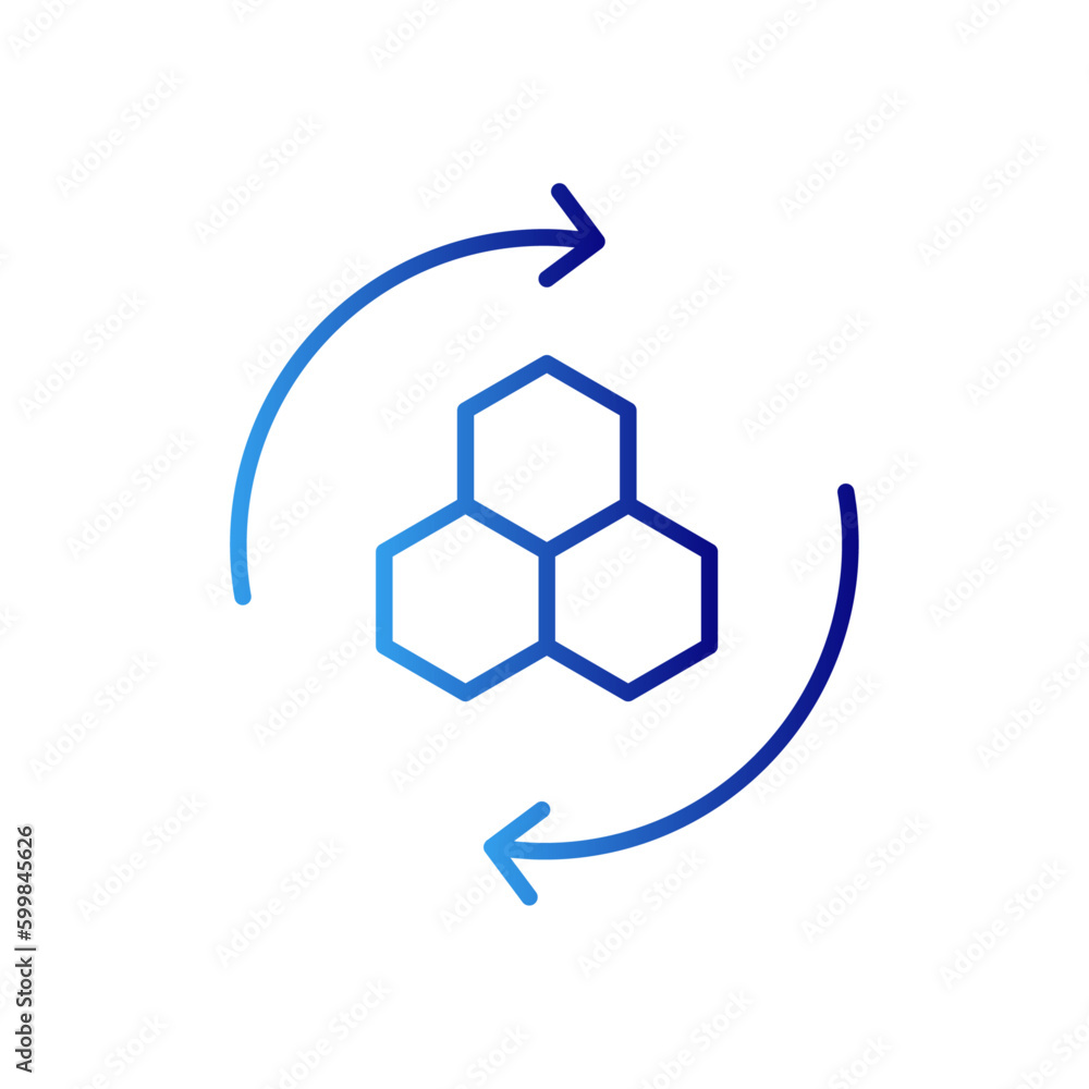 Transformation crisis management icon with blue gradient outline style ...