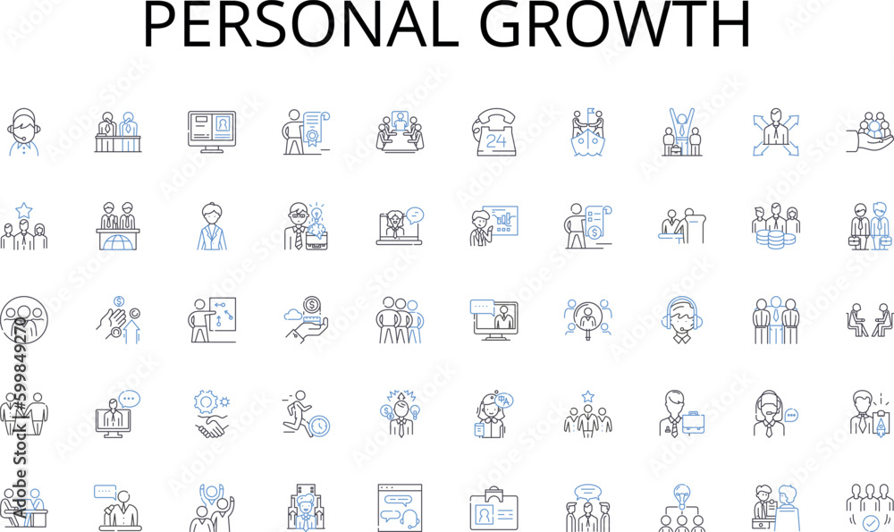 Personal growth line icons collection. Fitness, Exercise, Health ...