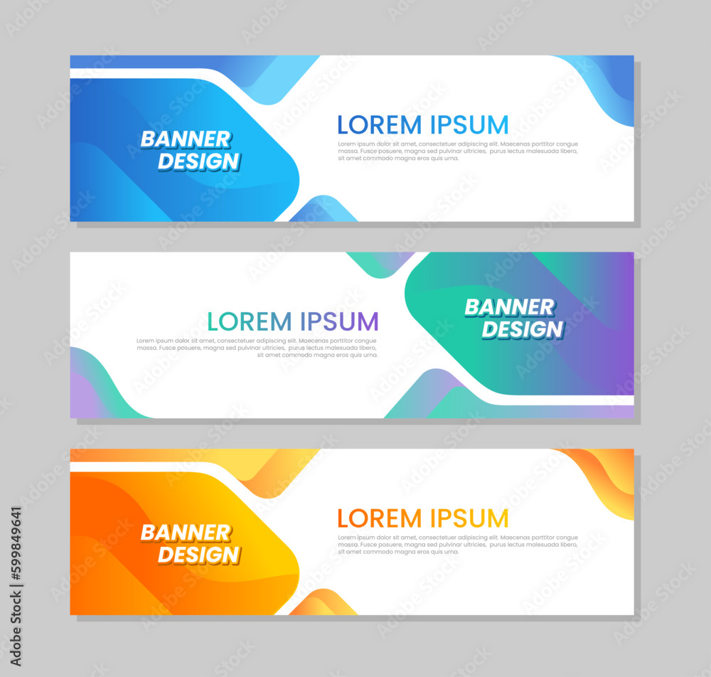 Gradient banner template design collection vector illustration Stock ...