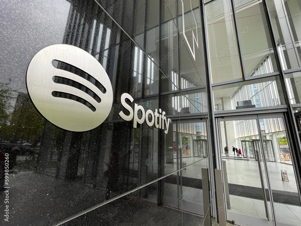 Spotify's headquarters in downtown Manhattan. Stock Photo | Adobe Stock