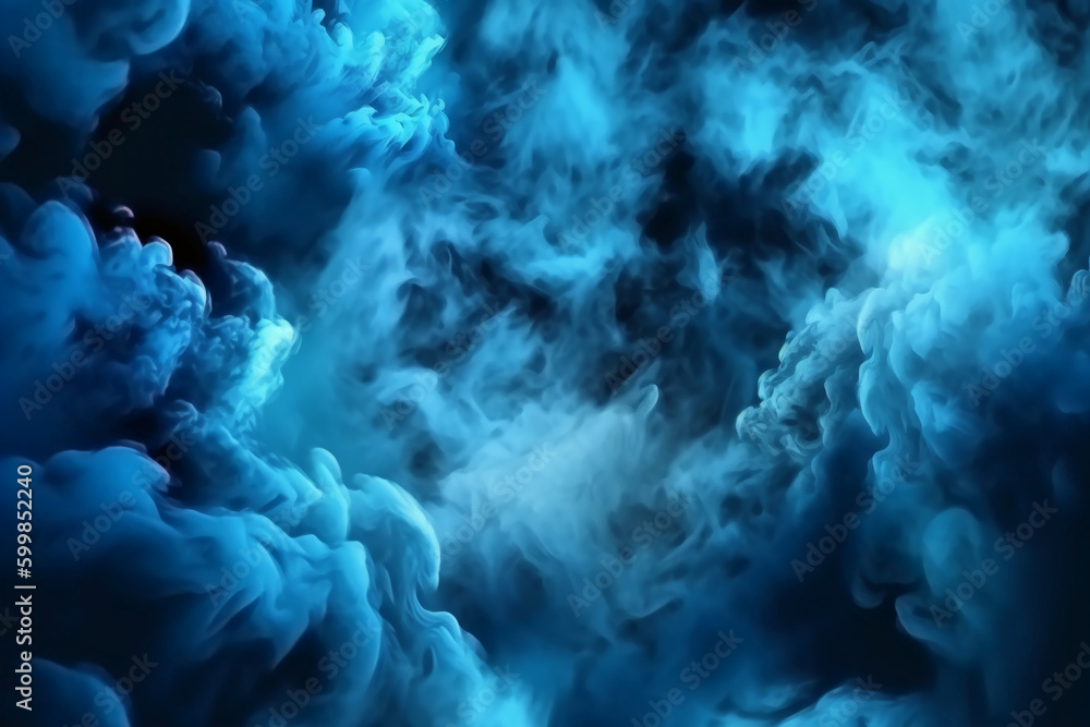 Sky nature cloud smoke black night background for horror blue poster ...