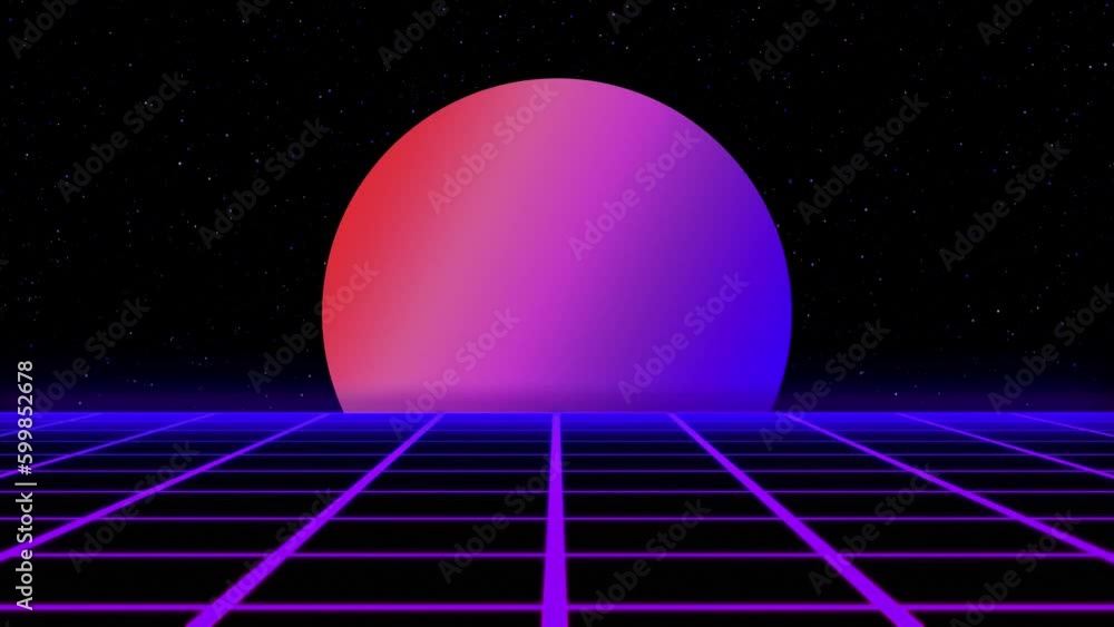 Video „aesthetics cyberspace synthwave sci-fi retro cyberpunk sun with ...