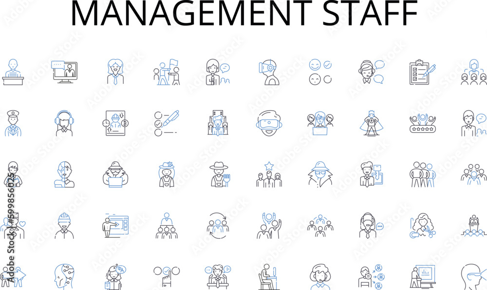 Management staff line icons collection. Education, Learning, Research ...
