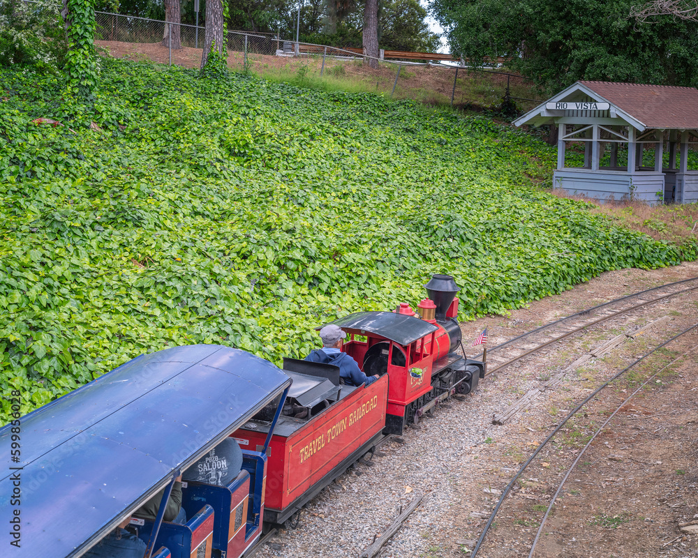 May 5, 2023, Los Angeles, CA, USA: Train ride at the Travel Town Museum ...