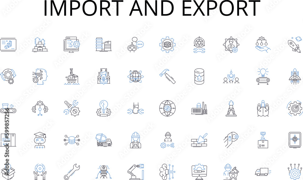 Import and export line icons collection. Coding, Automation, Cloud ... Import and export line icons collection. Coding, Automation, Cloud ...