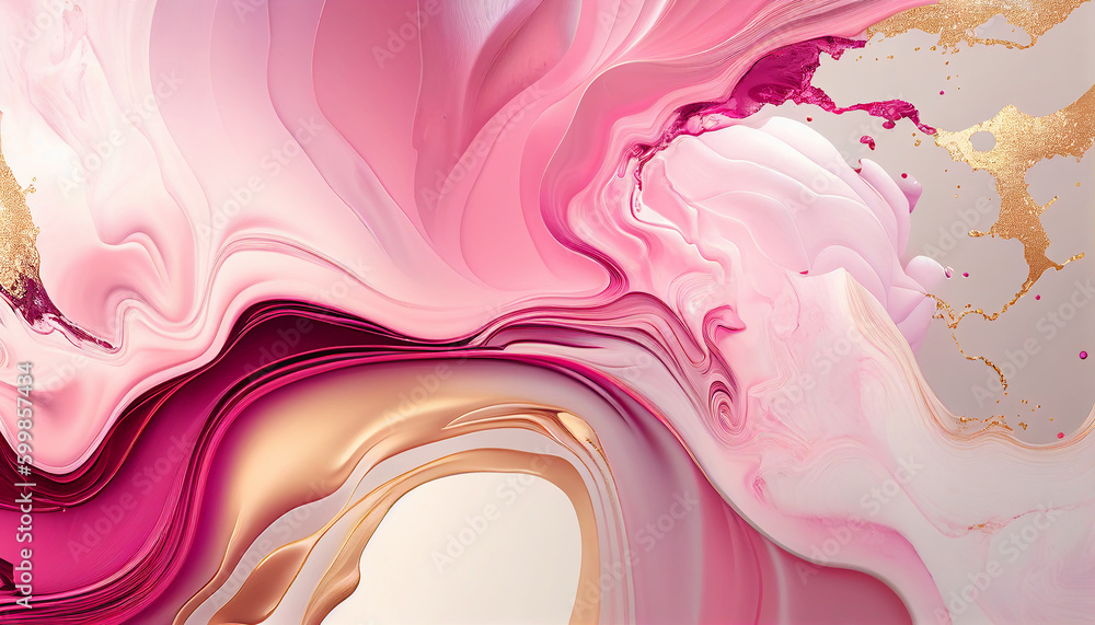 Swirl of pink gold marble abstract background, Liquid marble design abstract, light pink azure ...