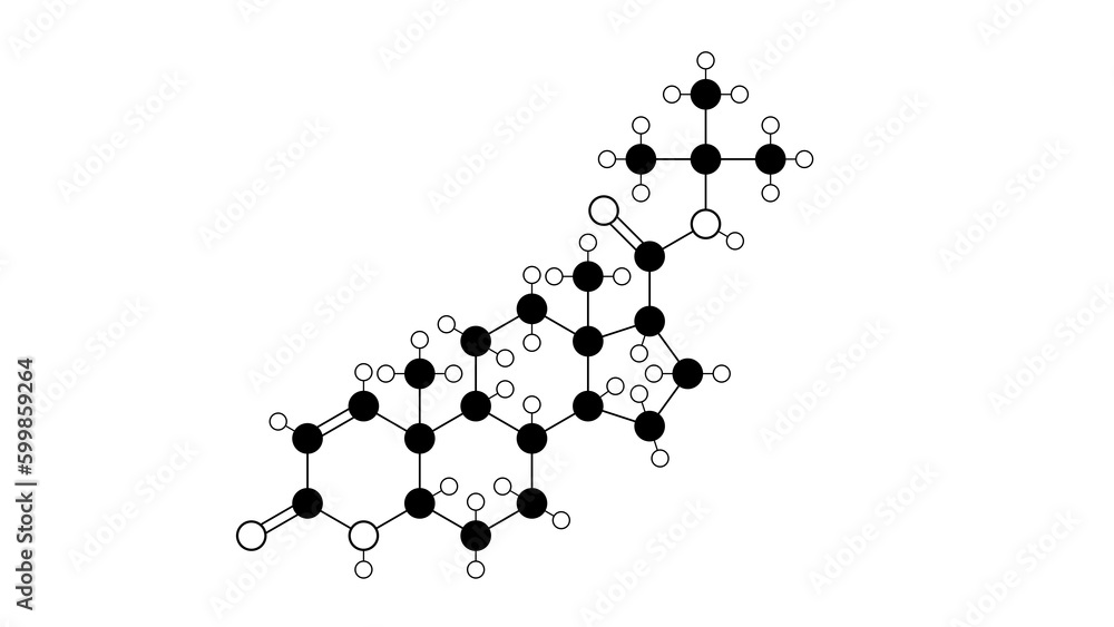 ภาพประกอบสต็อก finasteride molecule, structural chemical formula, ball ...
