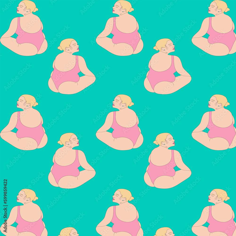 illustration sketch model fat pose model pose sitting back afro girls ...