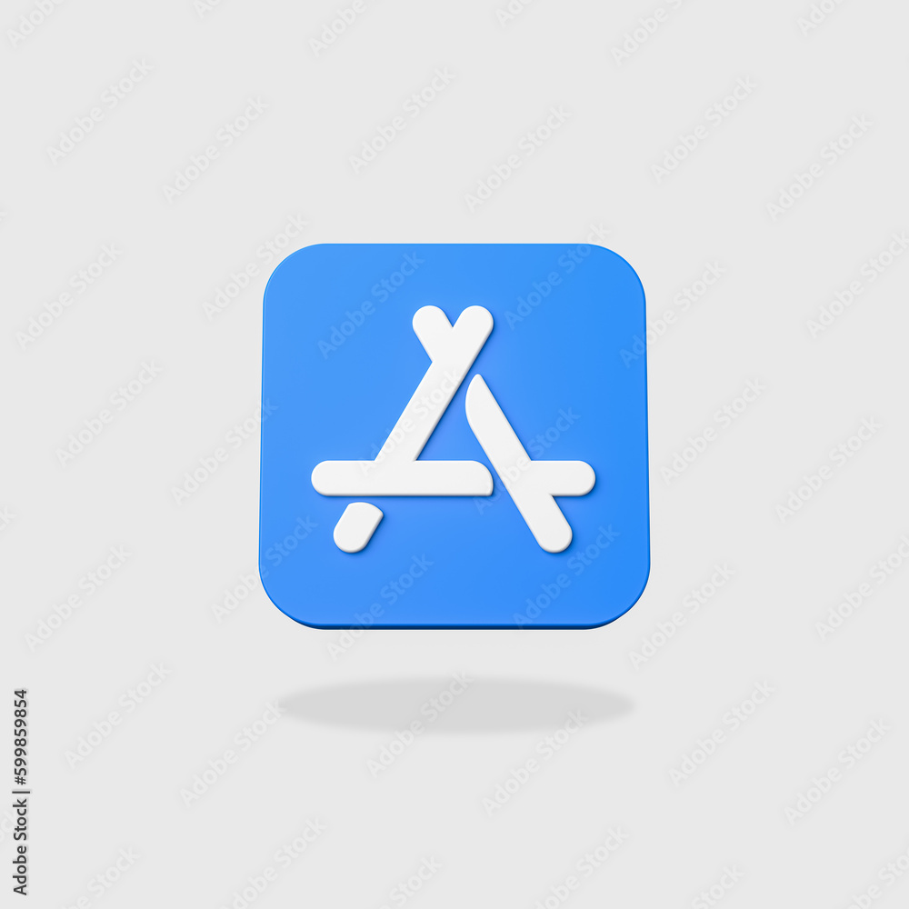 Apple App Store Icon on Flat Gray Background Stock Illustration | Adobe ...