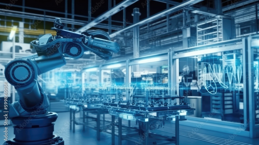 Smart industry robot arms, expertly navigating the dynamic landscape of ...