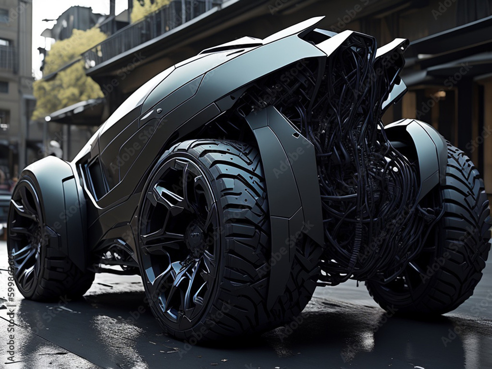 wheel of the futuristic car Stock Illustration | Adobe Stock