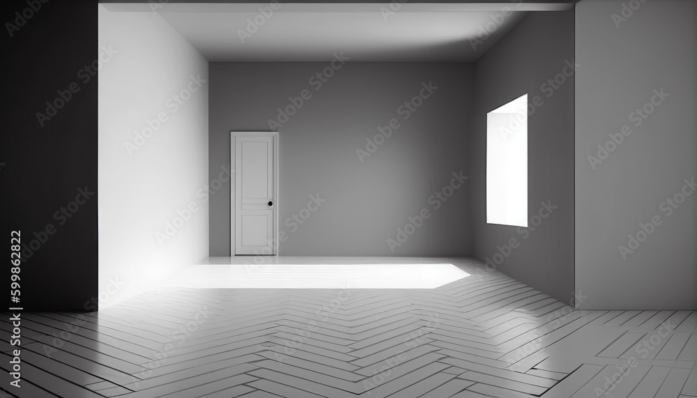 The sleek and minimalist interior design of an empty room, Generative ...