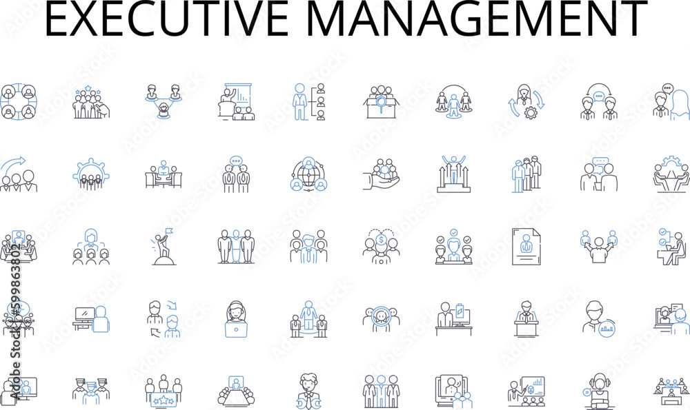 Executive management line icons collection. Analytics, Metrics ...