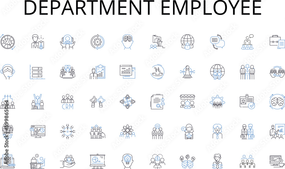 Department employee line icons collection. Strategy, Maneuver, Plan ...