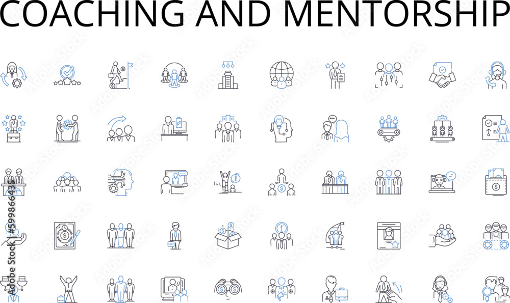 Coaching and mentorship line icons collection. Energy, Movement, Motion ...
