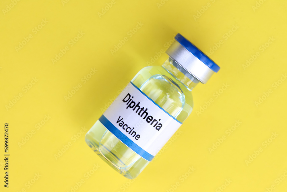 Diphtheria vaccine in a vial, immunization and treatment of infection Stock Photo | Adobe Stock