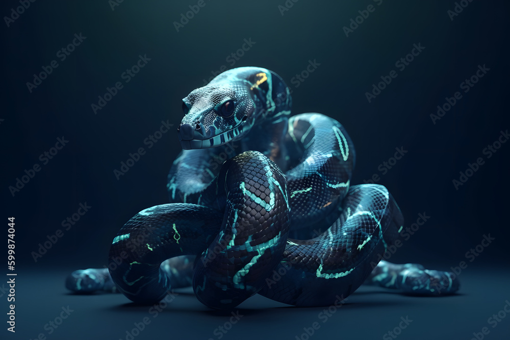 Amazing snake render , Created with Generative AI technology Stock ...