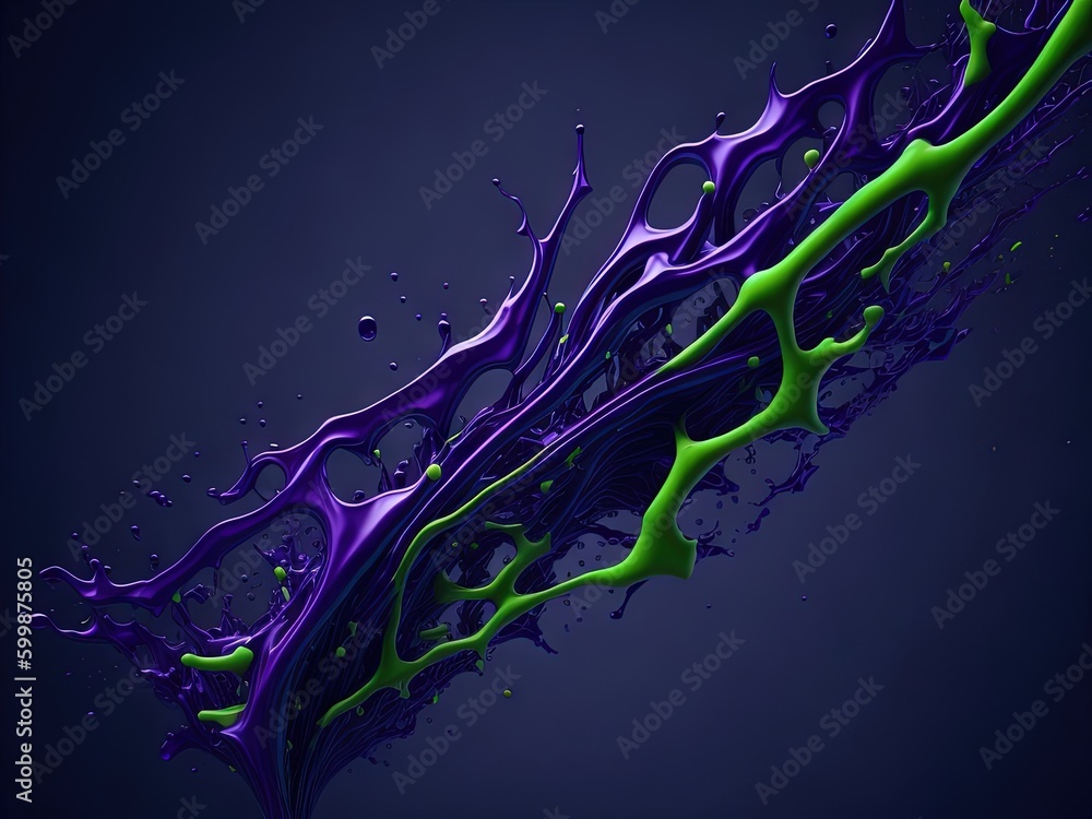 Abstract green and purple splash liquid, hd abstract background, 4k ...